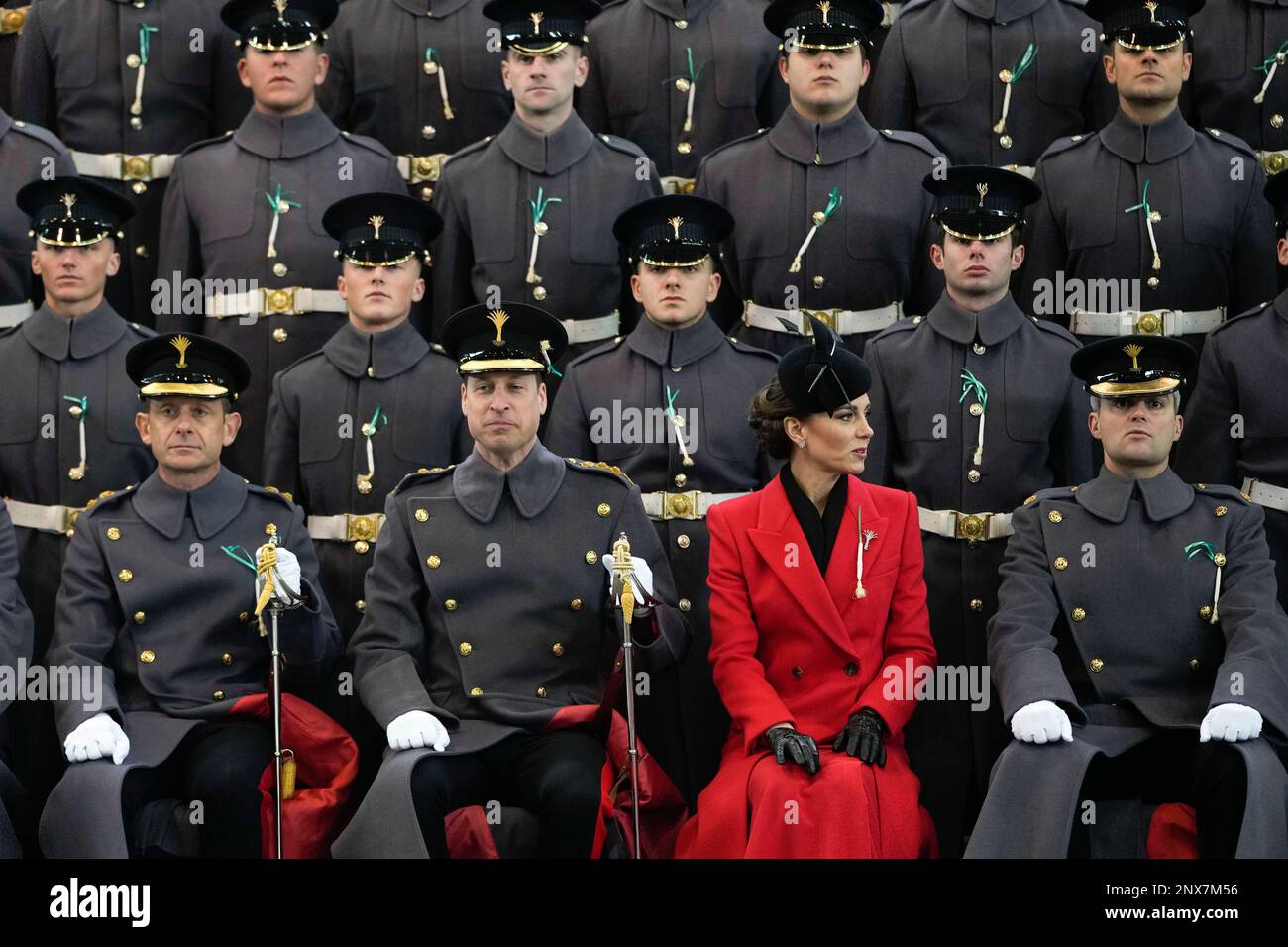 The Prince of Wales, Colonel of the Welsh Guards, with the Princess of ...