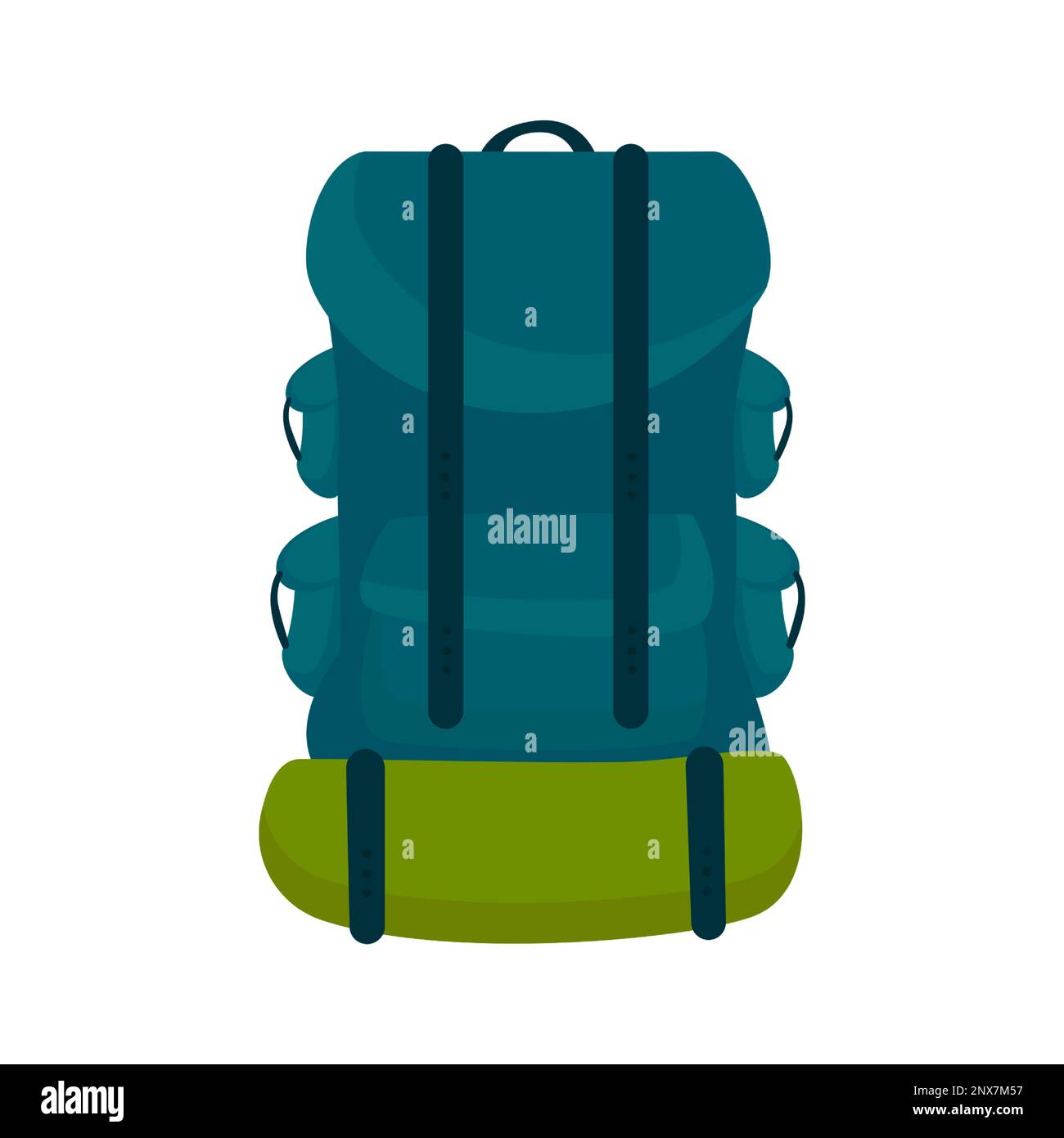 Tourist backpack flat icon. Colored vector element from camping ...