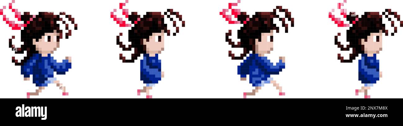 Girl running pixel art animation frames vector run cycle Stock Vector ... Girl running pixel art animation frames vector run cycle Stock Vector ...
