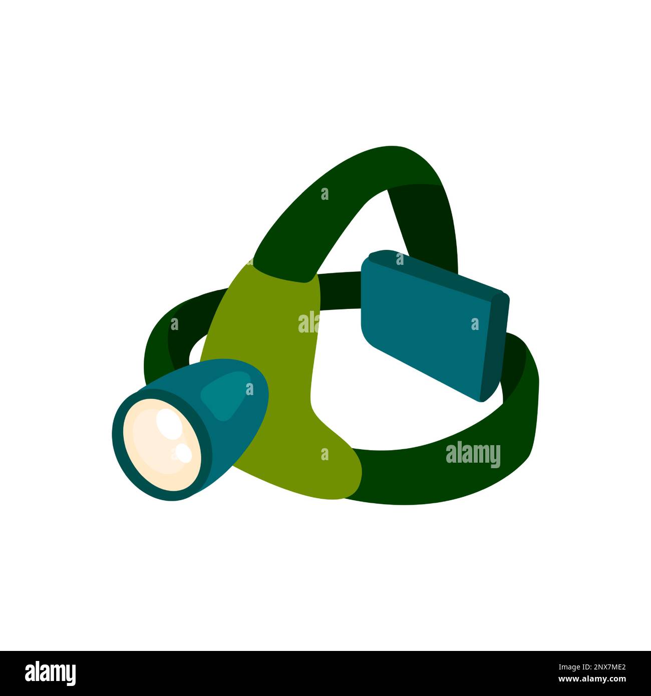 Headlamp flat icon. Colored vector element from camping collection ...
