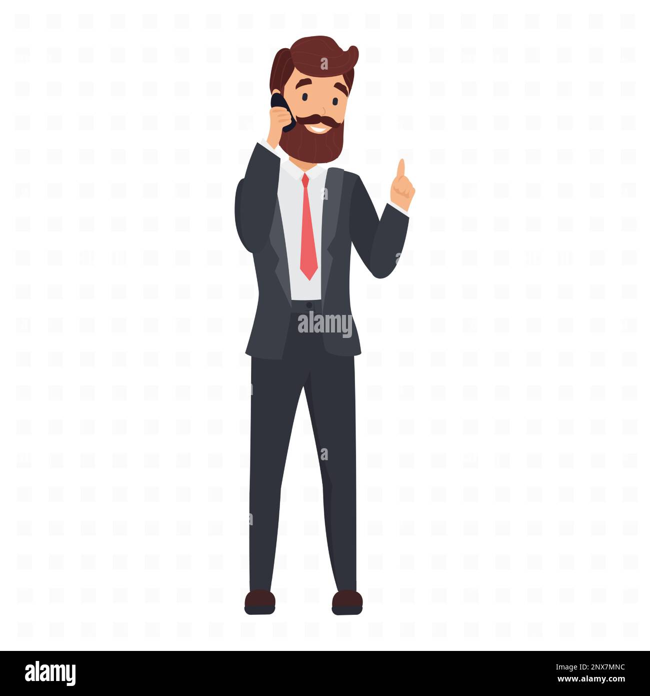 Man talking on phone flat icon. Colored vector element from business ...