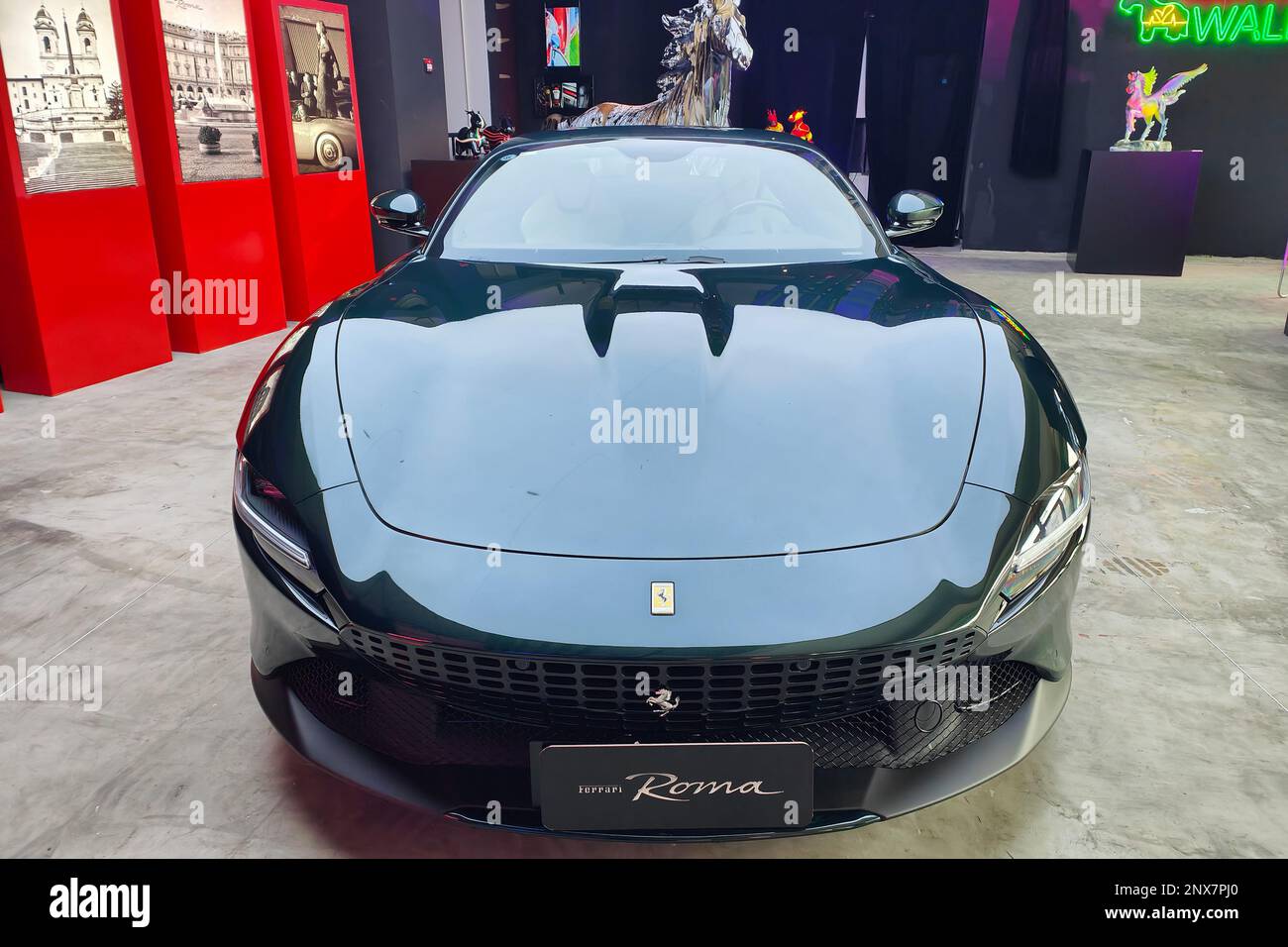 SHANGHAI, CHINA - MARCH 1, 2023 - A Ferrari Roma supercar is seen at a ...