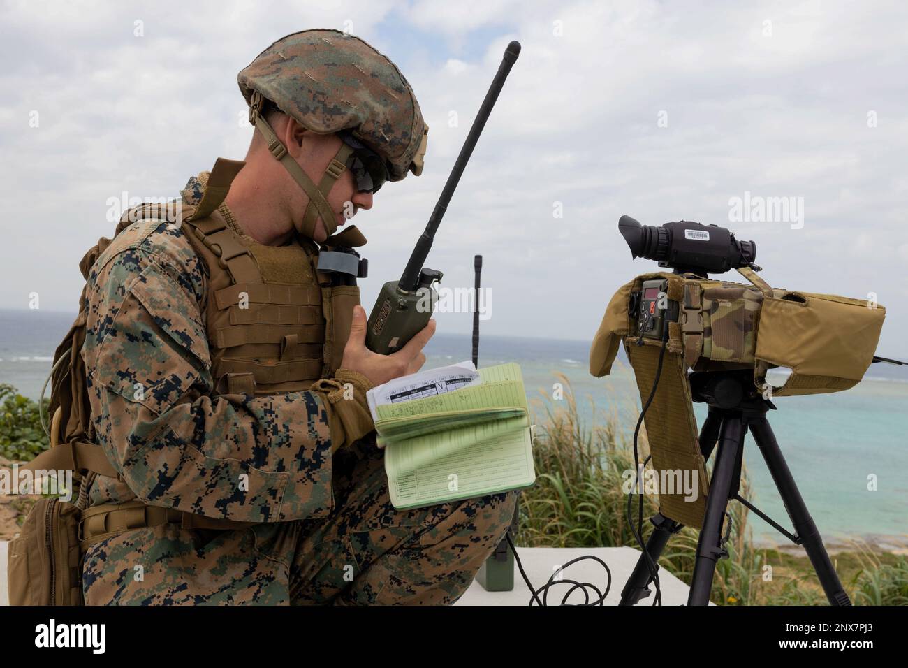 U.S Marine Corps Lance Cpl. Elijah Childers, a fire support Marine with ...