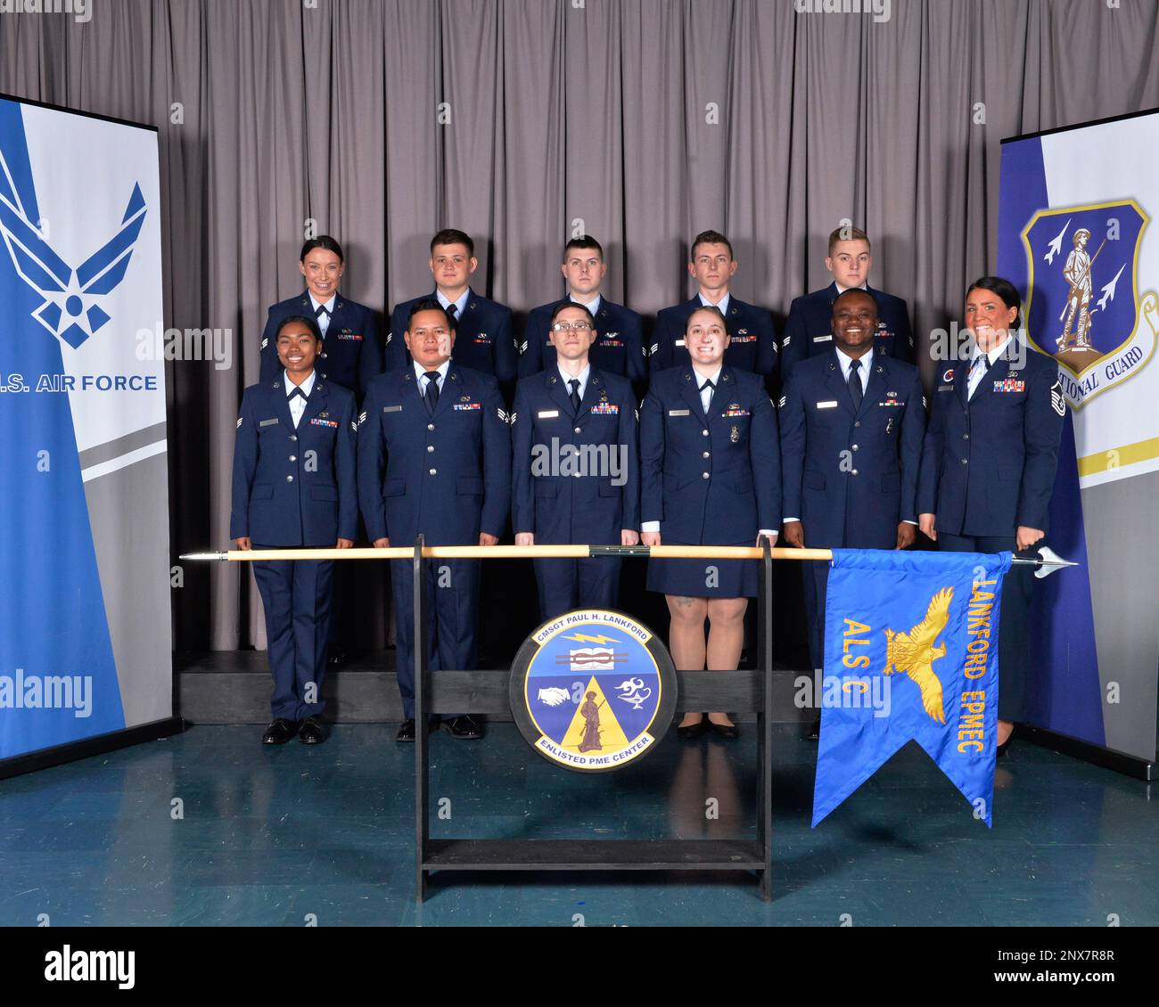 United States Air Force ALS Class 23-2 and NCO Academy Class 23-2 pose ...