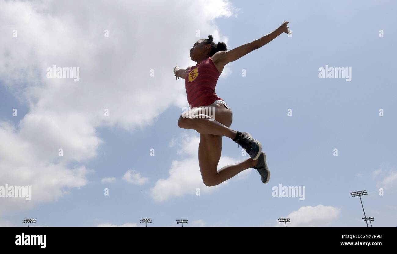 Courtney Corrin of Southern California wins the women's long jump at 20 ...
