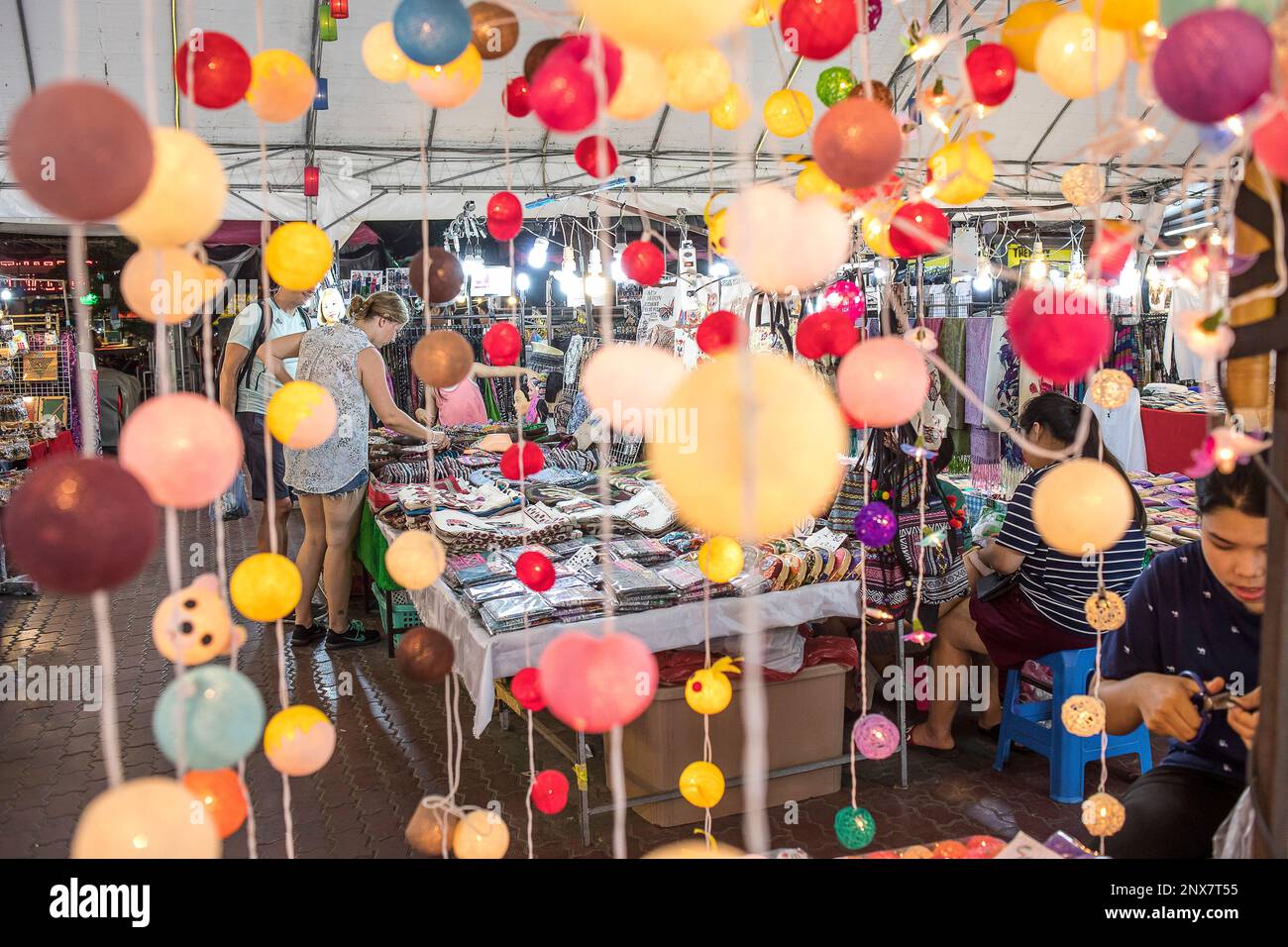 Night Bazaar, Chiang Mai, Thailand Stock Photo - Alamy