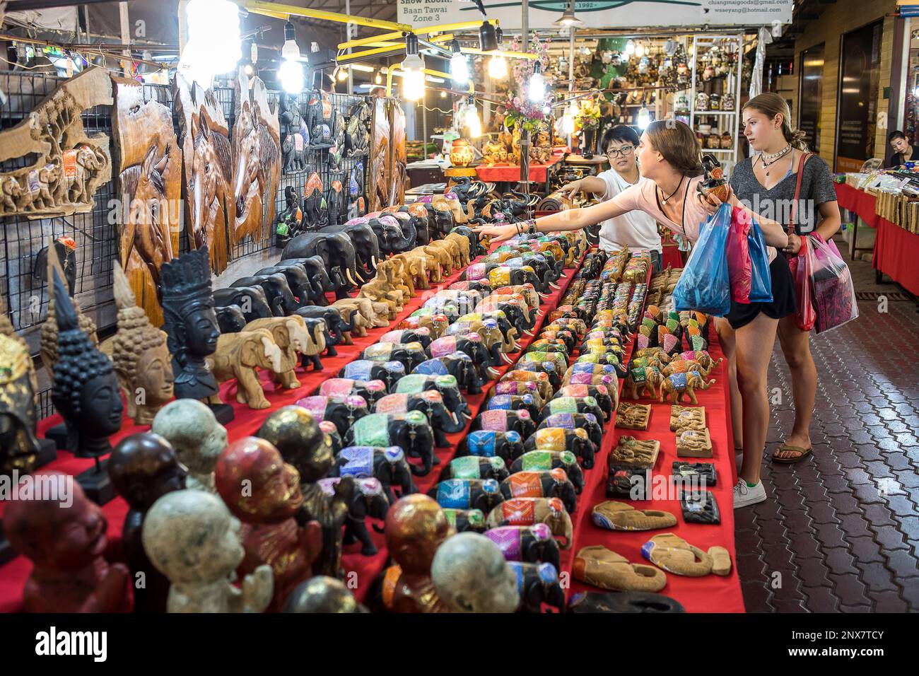 Night Bazaar, Chiang Mai, Thailand Stock Photo - Alamy