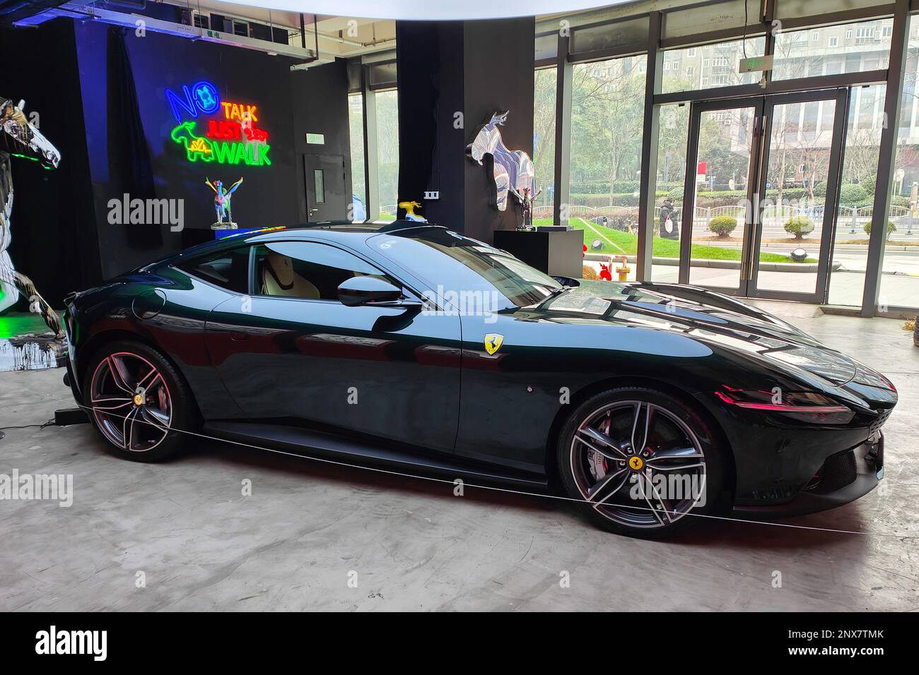 SHANGHAI, CHINA - MARCH 1, 2023 - A Ferrari Roma supercar is seen at a ...