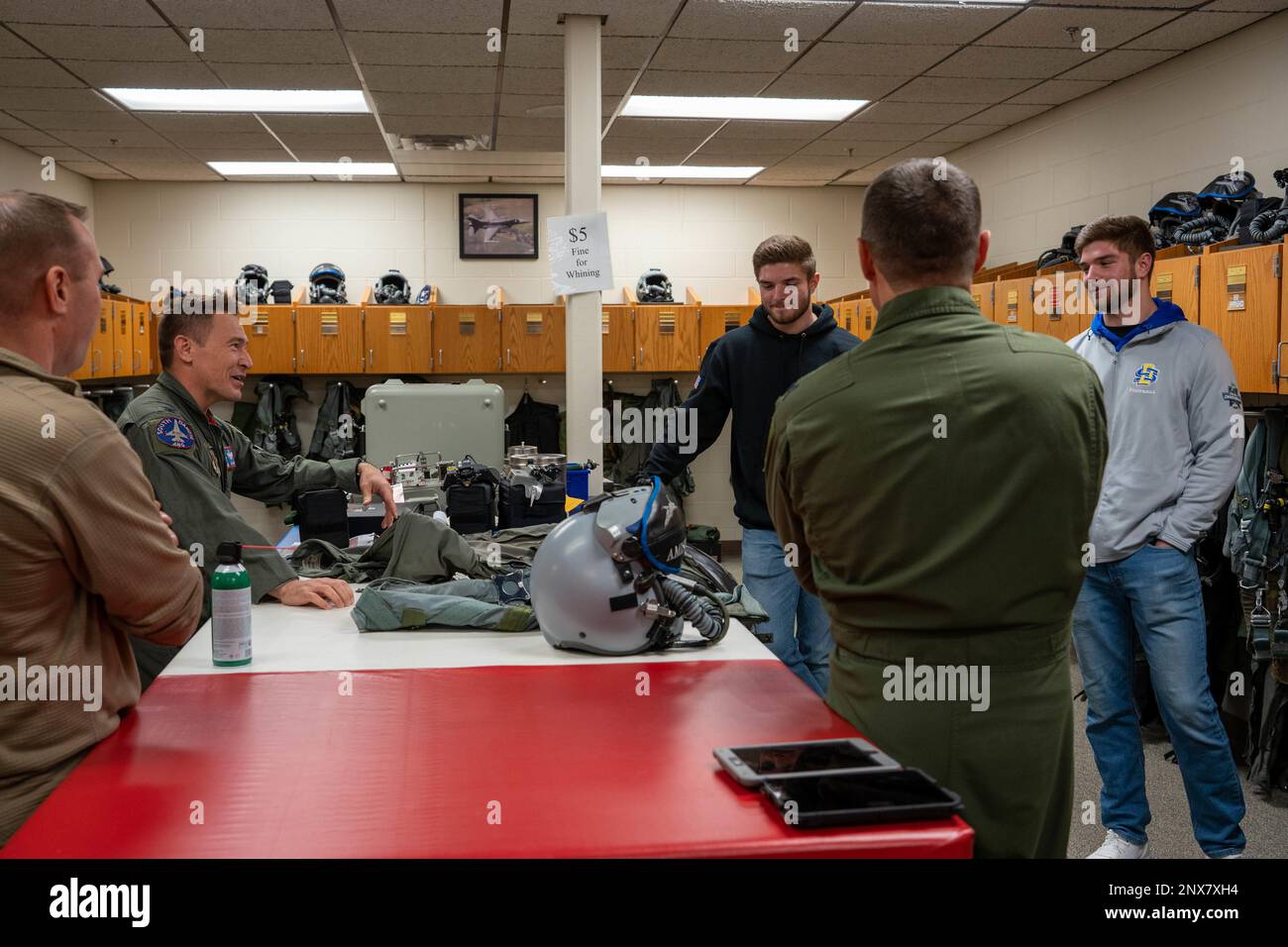 Col. Josh Wika, 114th Fighter Wing Vice Commander, chats with Jadon and ...