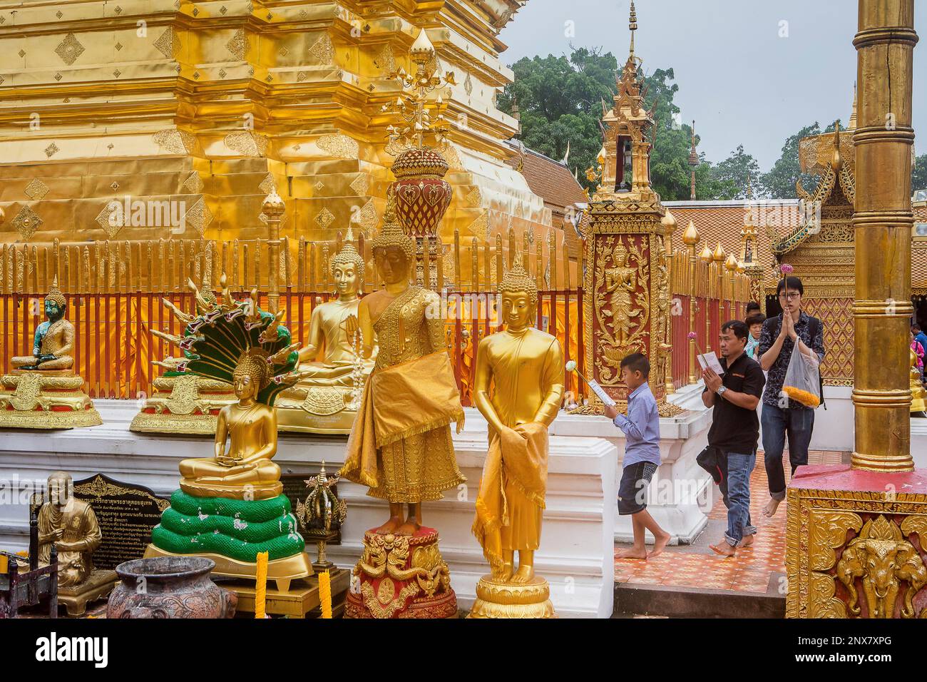 People Praying Wat Phra That Doi Suthep Temple Of Chiang Mai Thailand
