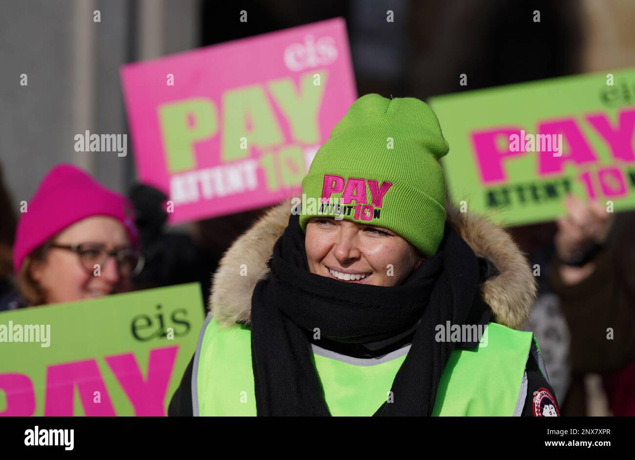 Teachers from the Educational Institute of Scotland (EIS) union take ...