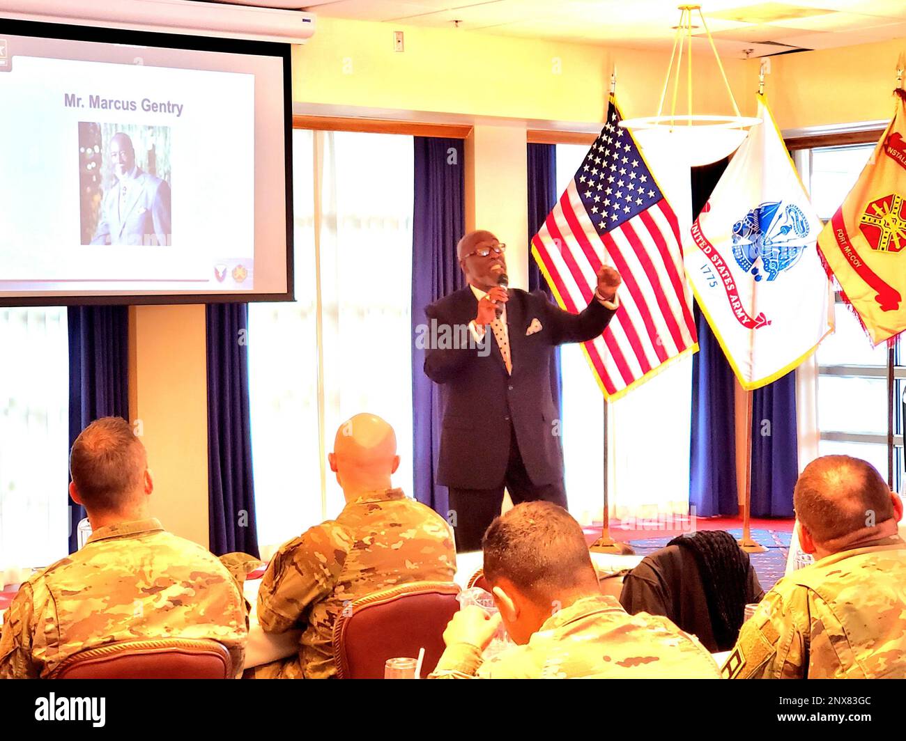 Guest speaker Marcus Gentry gives his presentation about Martin Luther ...