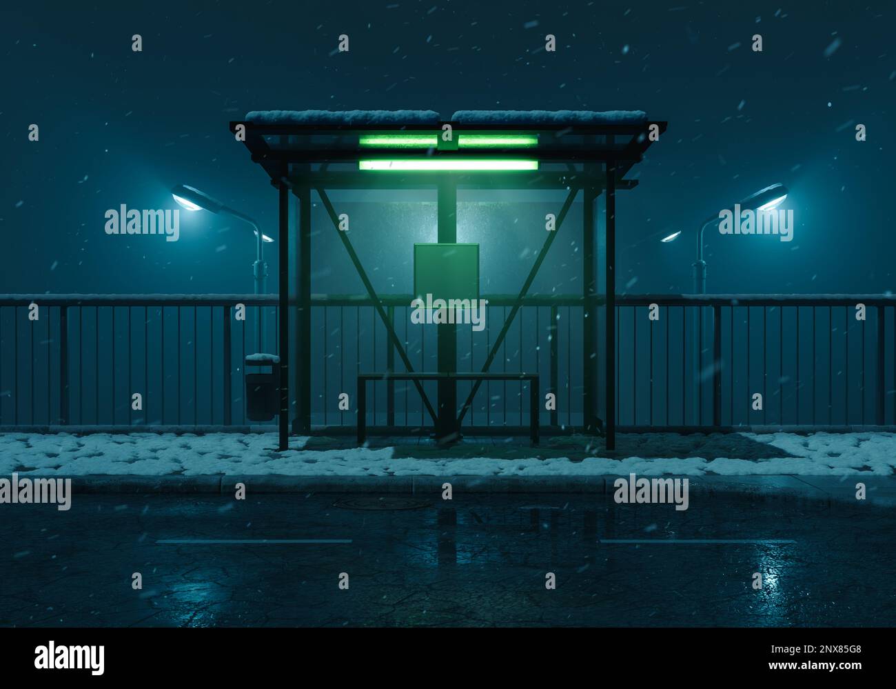 3d rendering bus stop hi-res stock photography and images - Alamy