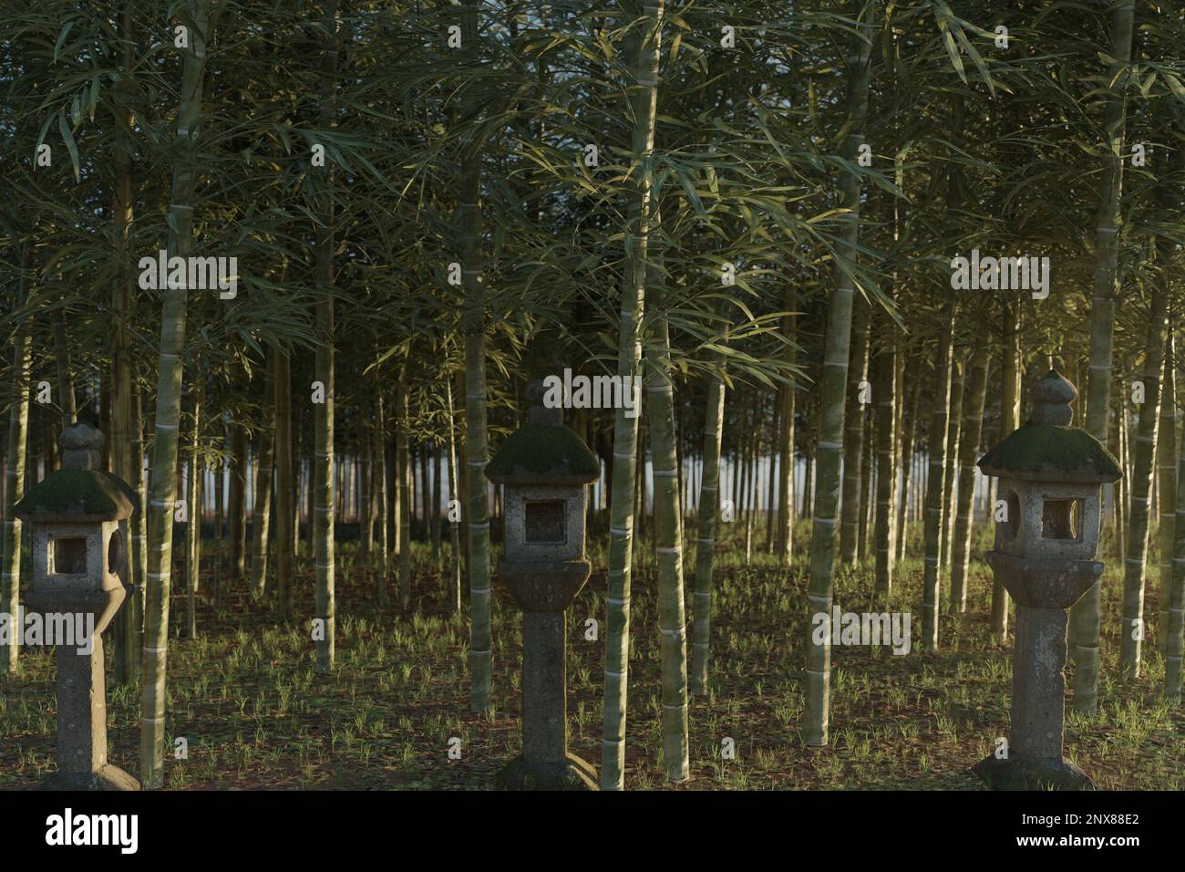 Japanese lanterns forest hi-res stock photography and images - Alamy