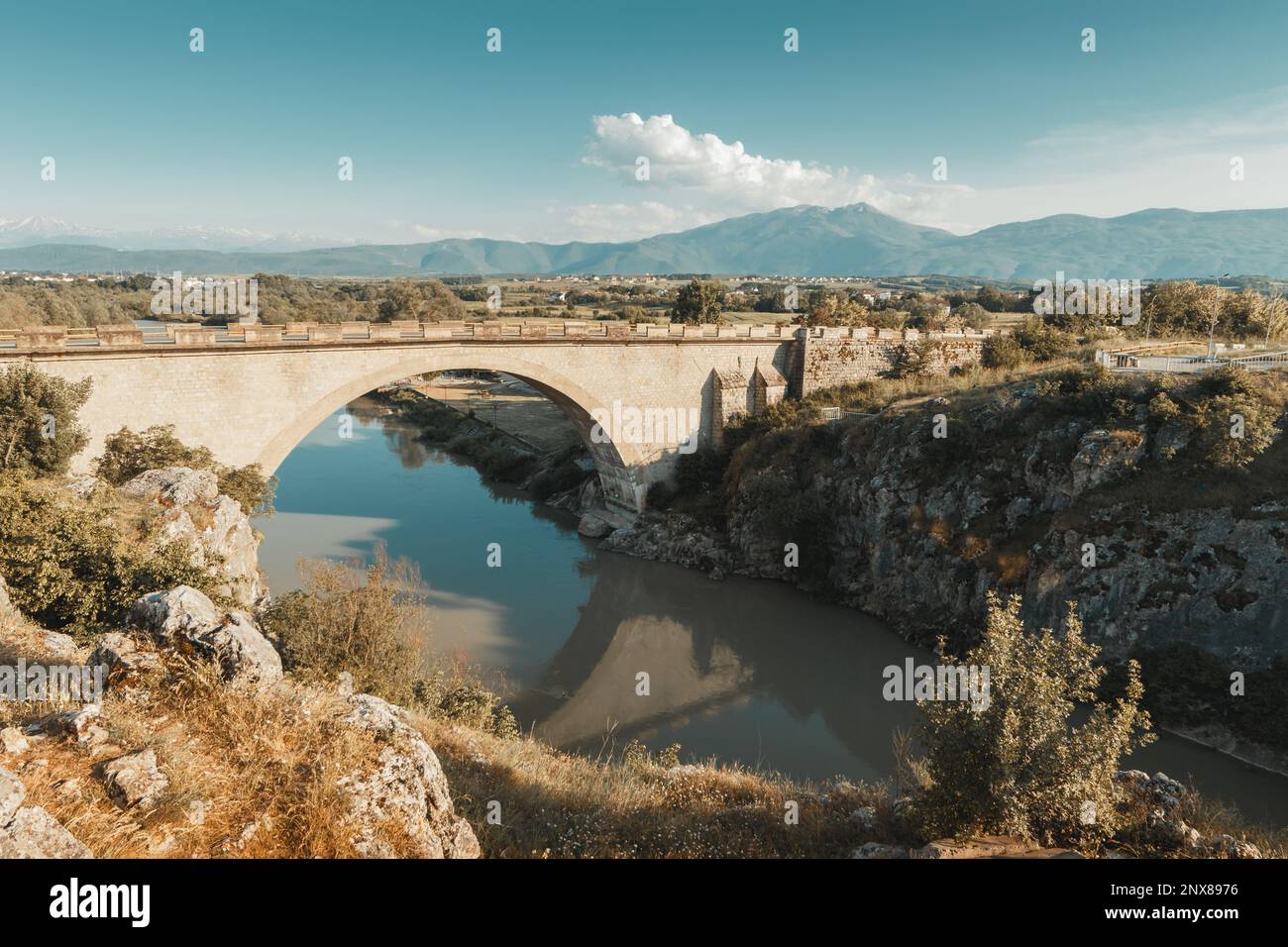 the ancient sacred bridge in Gjakova, Kosovo in the evening hours Stock ...