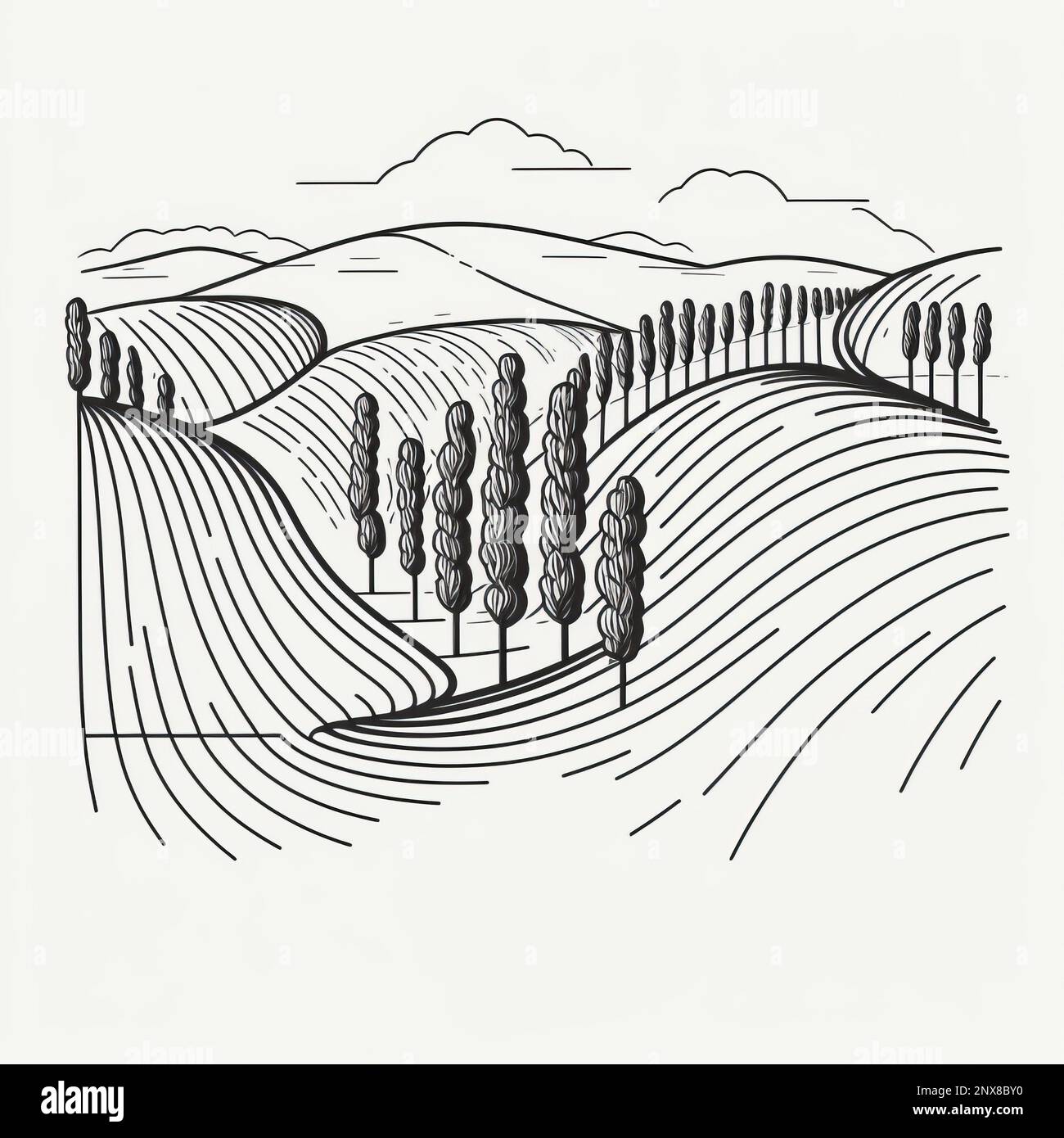 Vineyard drawing hi-res stock photography and images - Alamy