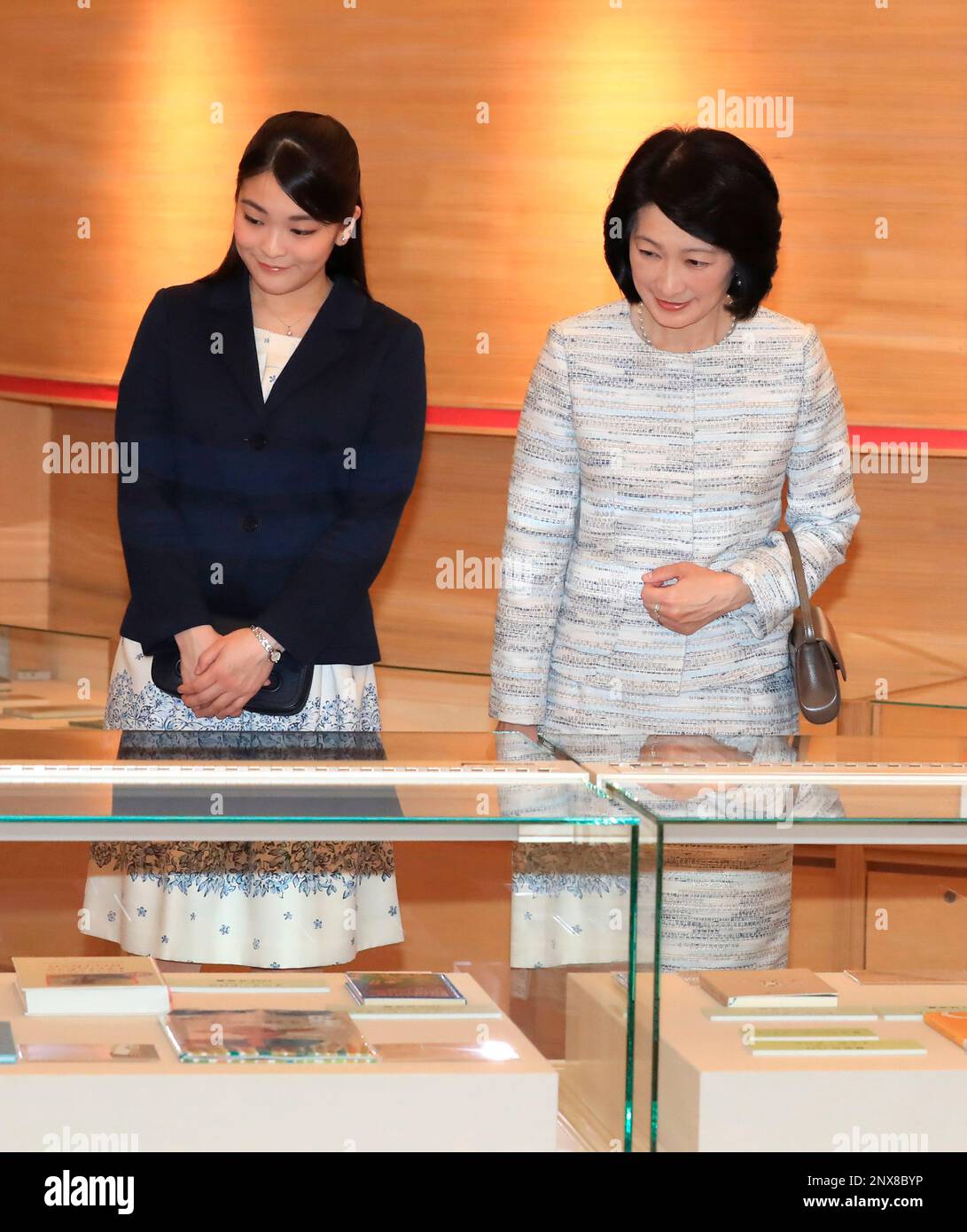 Japan's Princess Kiko(R) and her daughter Princess Mako visit an ...