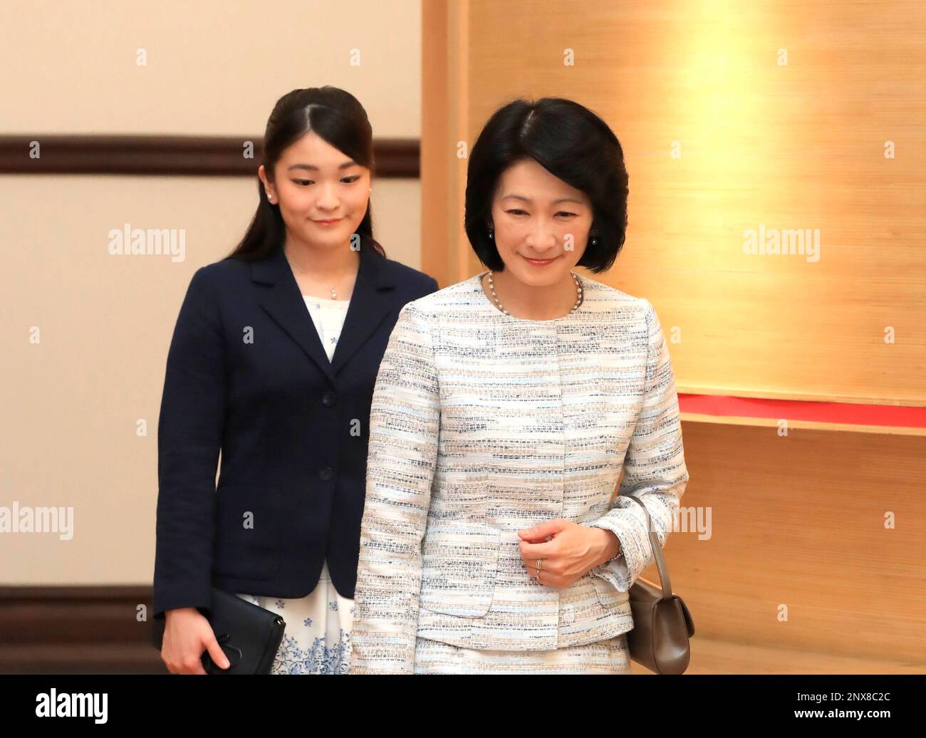 Japan's Princess Kiko(R) and her daughter Princess Mako visit an ...