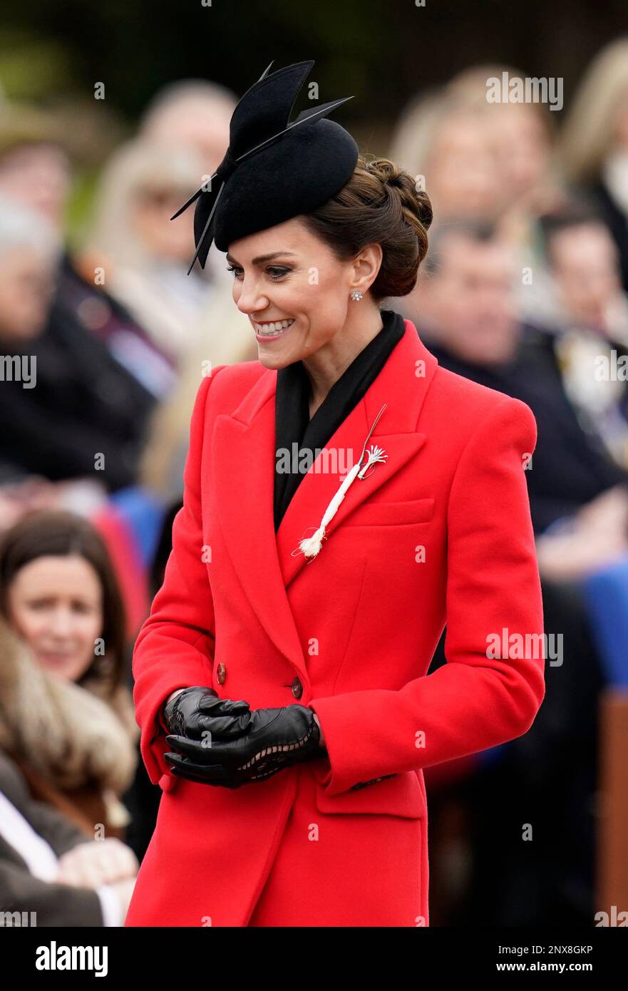 The Princess of Wales during a St David's Day visit to the 1st ...