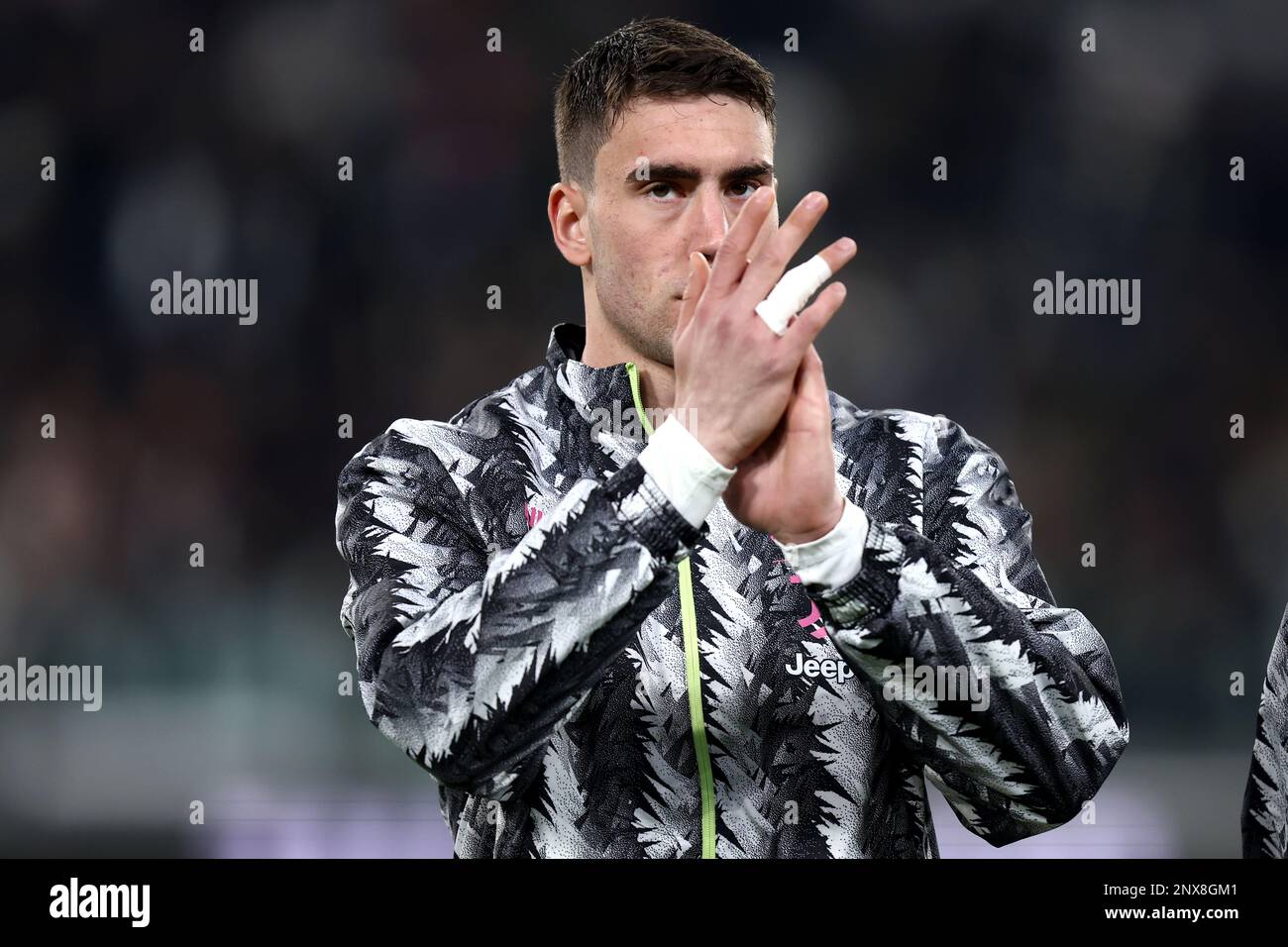 Turin, Italy . February 28, 2023, Dusan Vlahovic of Juventus Fc ...