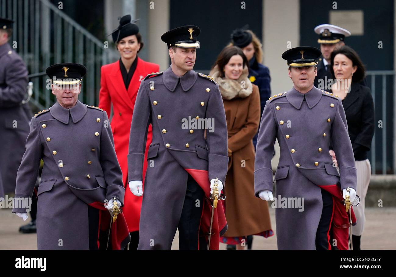 The Prince of Wales, Colonel of the Welsh Guards, (centre) arrives for ...