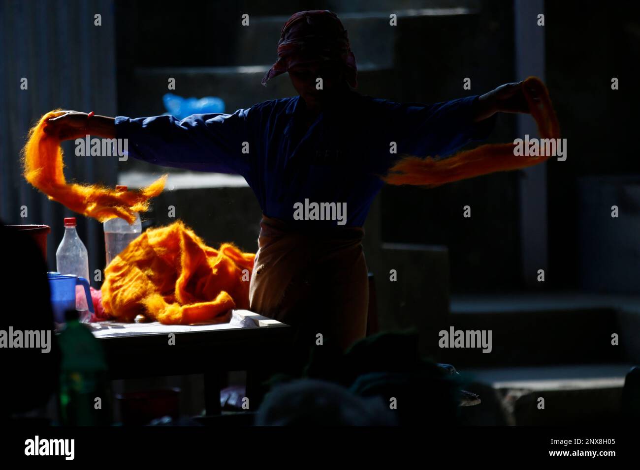 Kathmandu, Nepal. 1st Mar, 2023. A Nepalese woman makes handmade sheep ...
