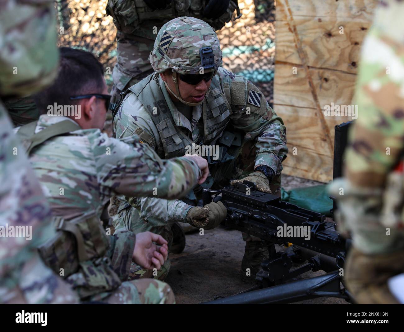 Soldiers assigned to the 3rd Infantry Division practice with the M2 .50 ...