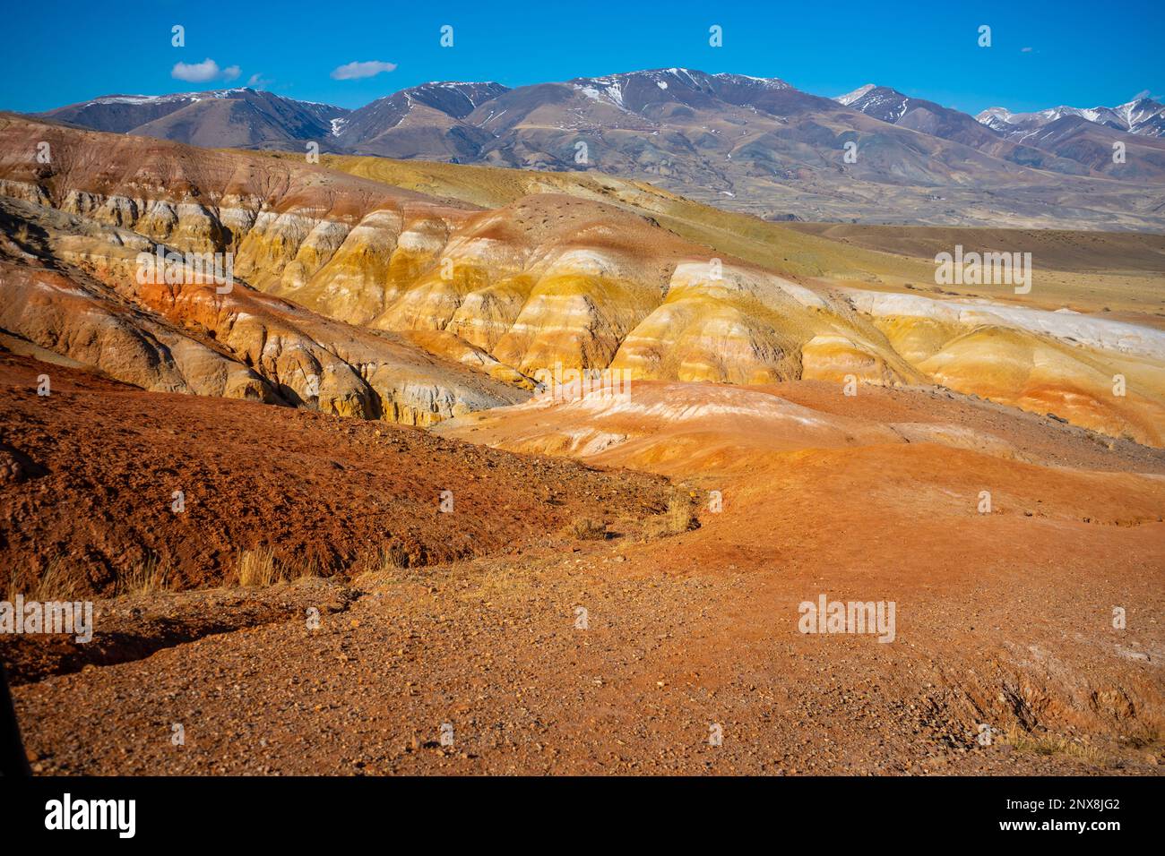 Natural texture of sandstone in colorful Mars in Altai Mountains, place ...