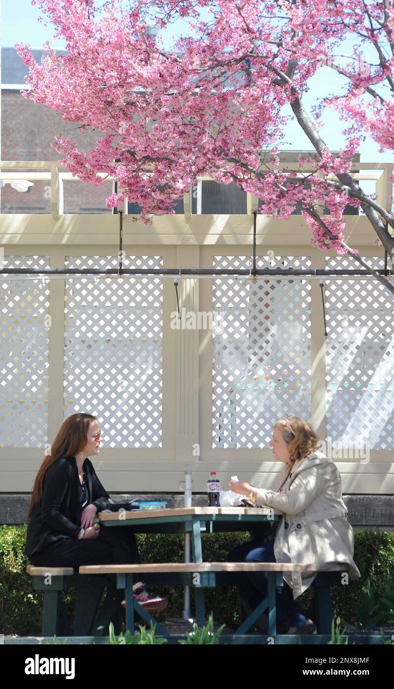Berkshire Hathaway Guard employees Kelly Blejwas, left, and Lisa Stull ...