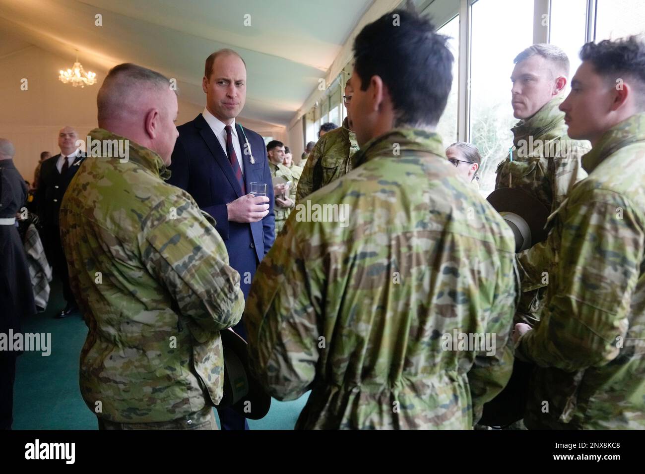 The Prince of Wales, Colonel of the Welsh Guards, meeting troops from ...