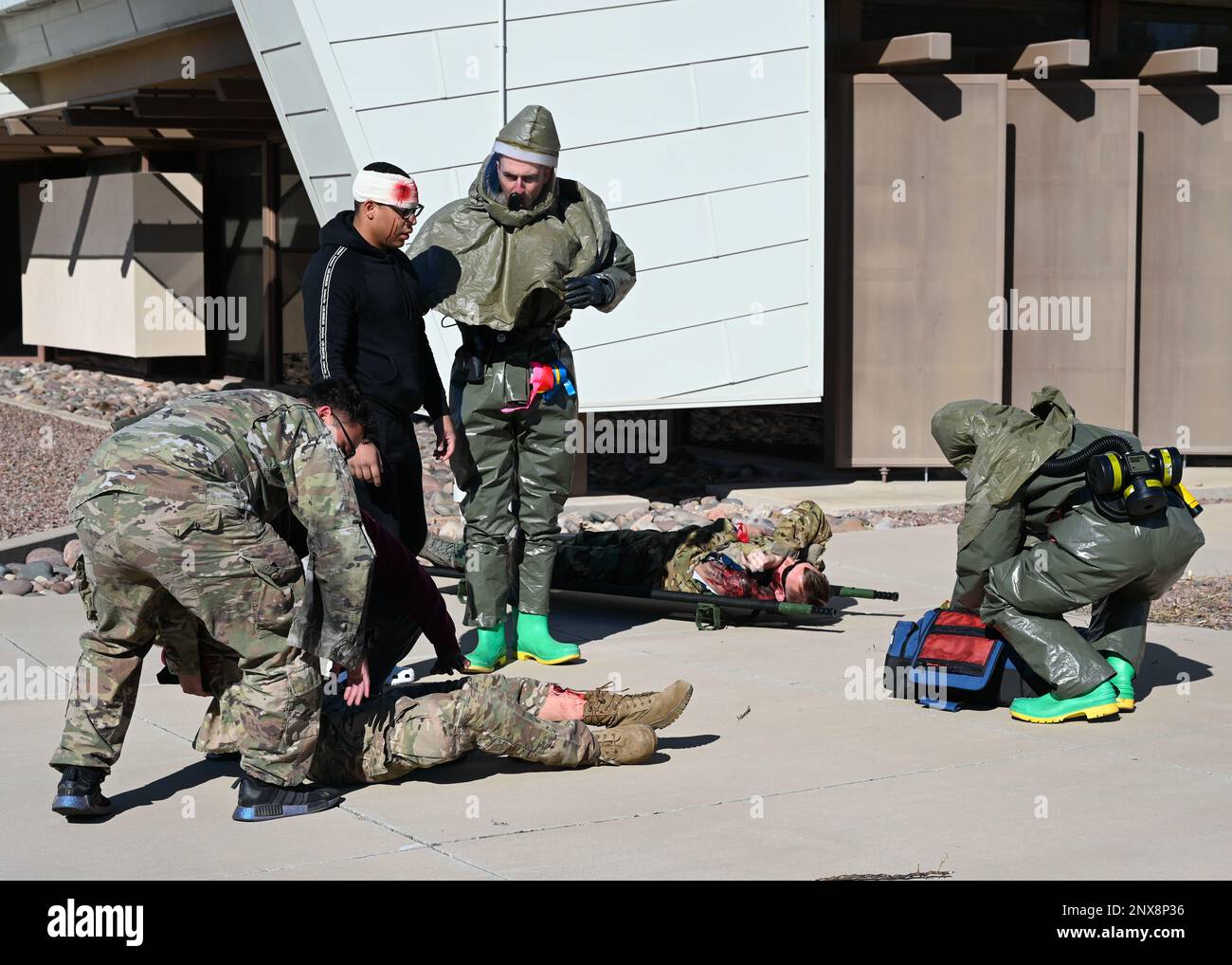 U.S. Air Force Airmen assigned to the 355th Medical Group perform ...
