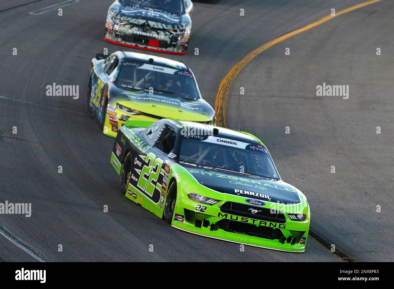 Austin Cindric (22) and Joey Gase (35) during the NASCAR Xfinity ...