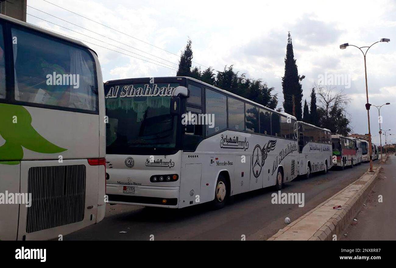 This photo released by the Syrian official news agency SANA, shows a ...