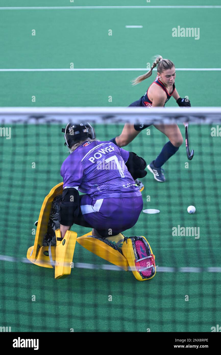 Hobart, Australia. 01st Mar, 2023. Ashley Sessa (back) of USA Women's ...
