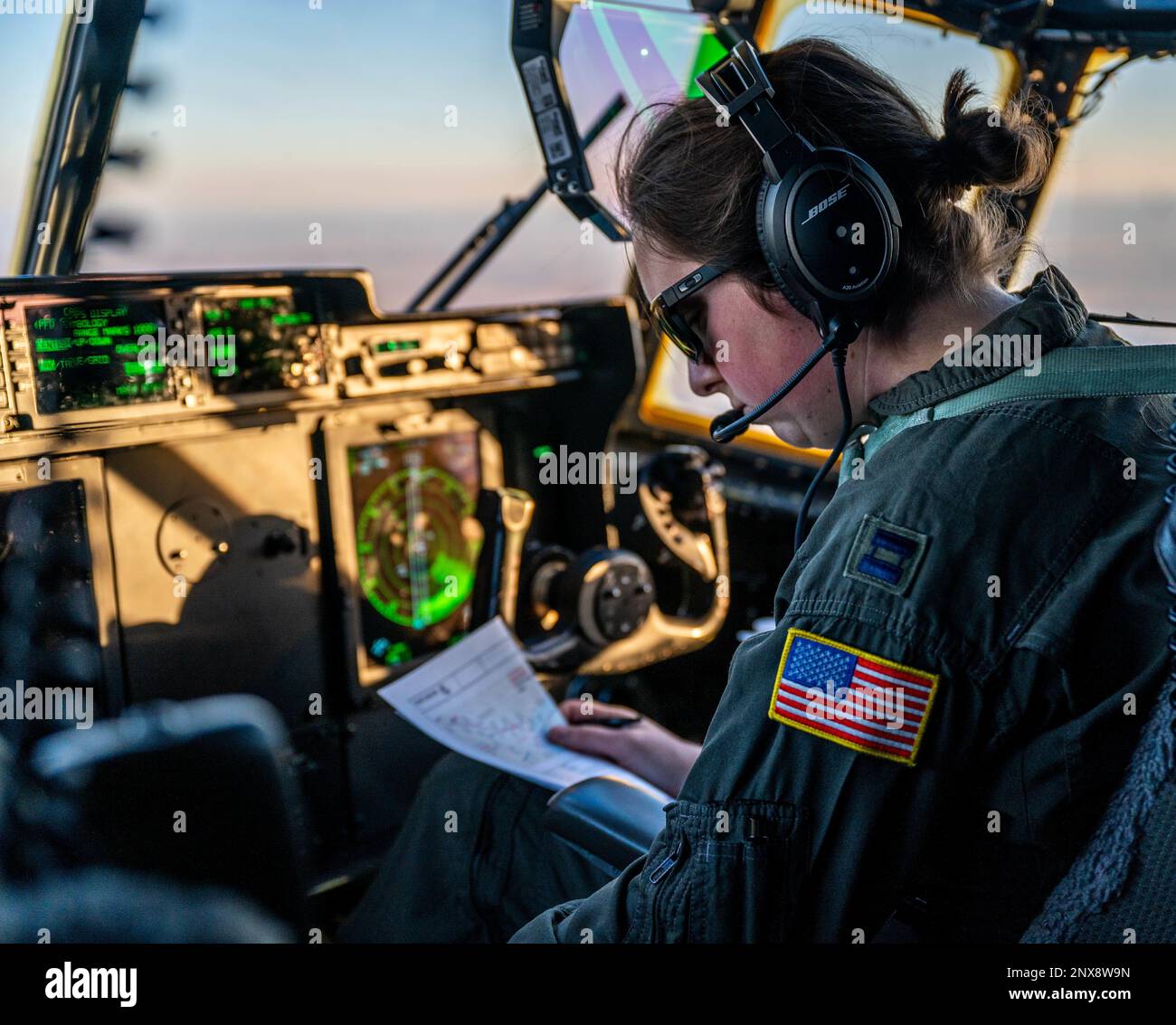 U.S. Air Force Capt. Hannah Riddle, 37th Airlift Squadron pilot, flies ...
