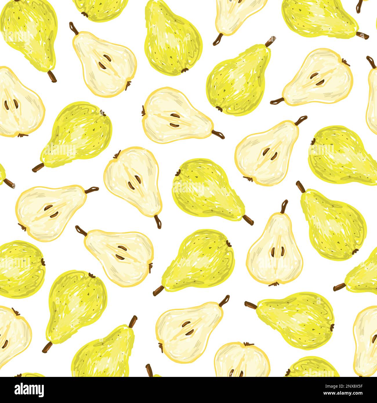 Pear seamless pattern. Bright colorfull illustration with yellow fruits ...