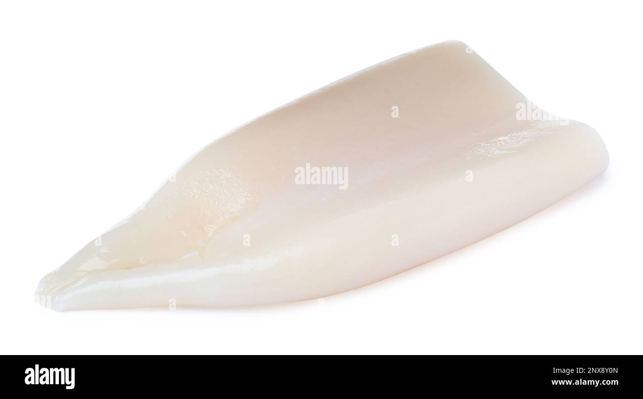 Raw squid tube isolated on white. Fresh seafood Stock Photo - Alamy