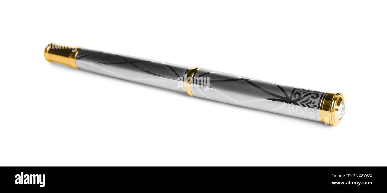 Beautiful ornate fountain pen isolated on white Stock Photo - Alamy