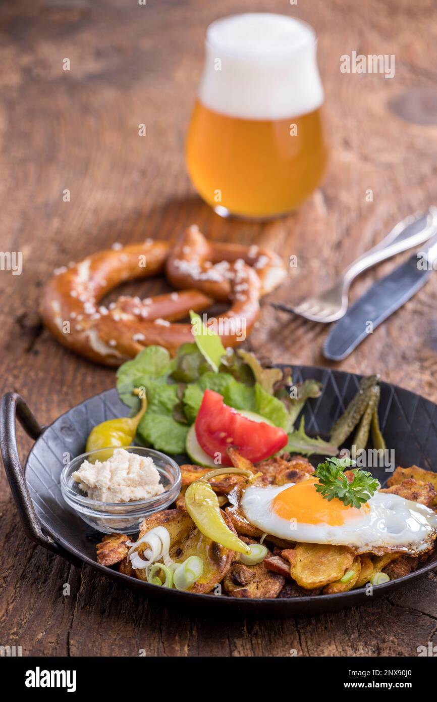 Tyrolean groestl with an egg hi-res stock photography and images - Alamy