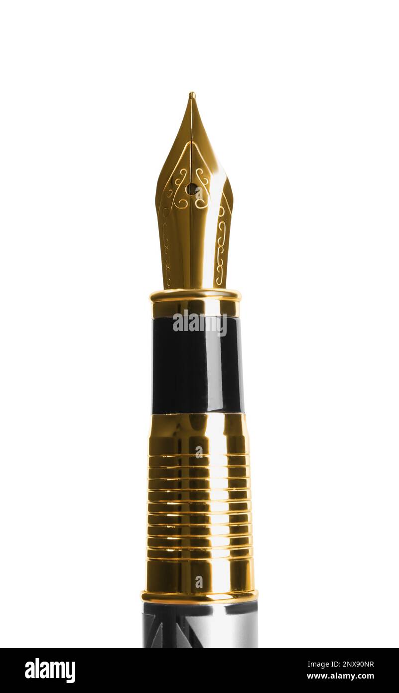 Beautiful fountain pen with ornate nib isolated on white Stock Photo ...