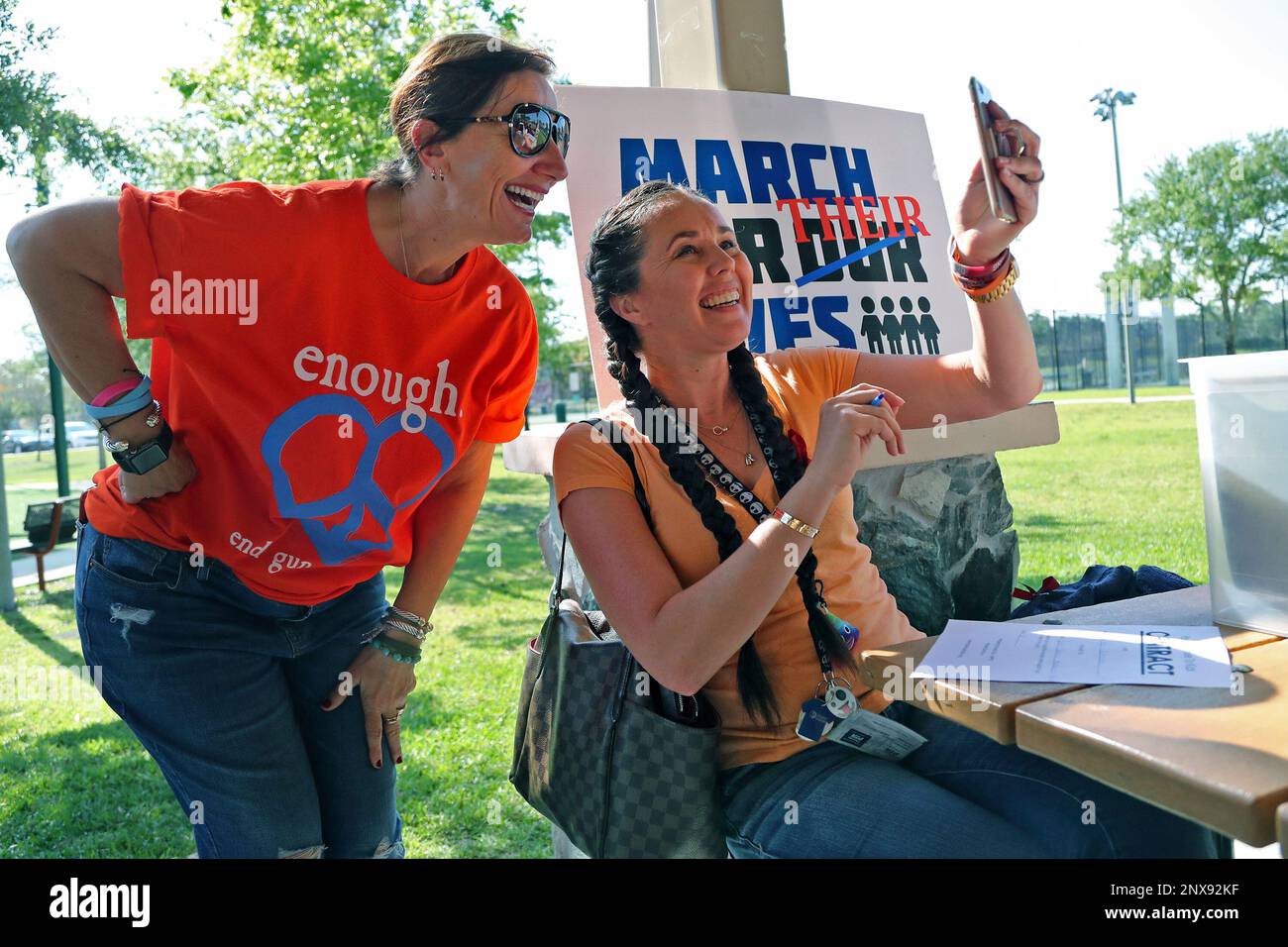Parkland resident and mother of four children, Kelly Jacobson, right ...
