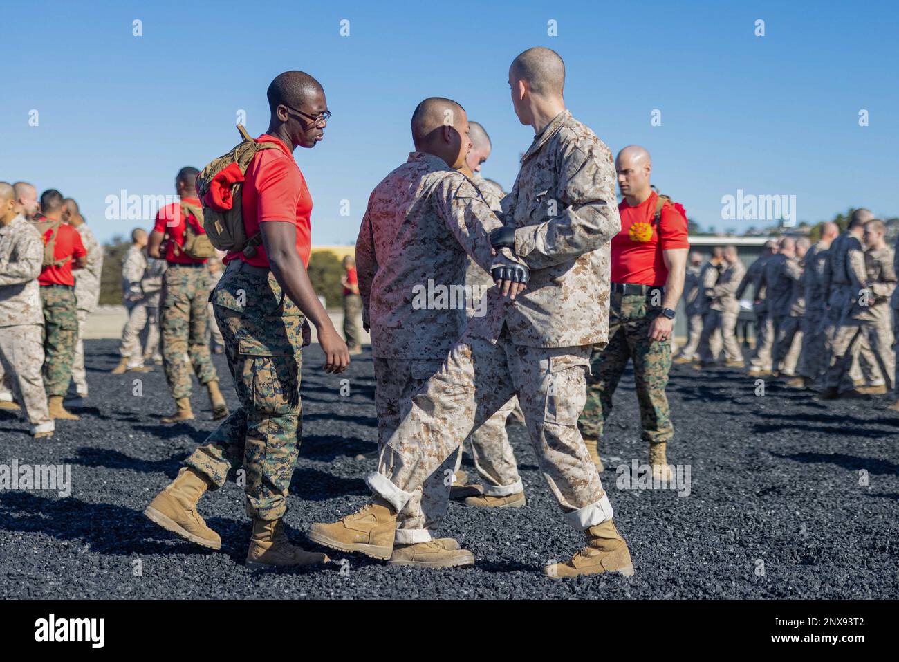 U.S. Marine Corps recruits with Alpha Company, 1st Recruit Training ...