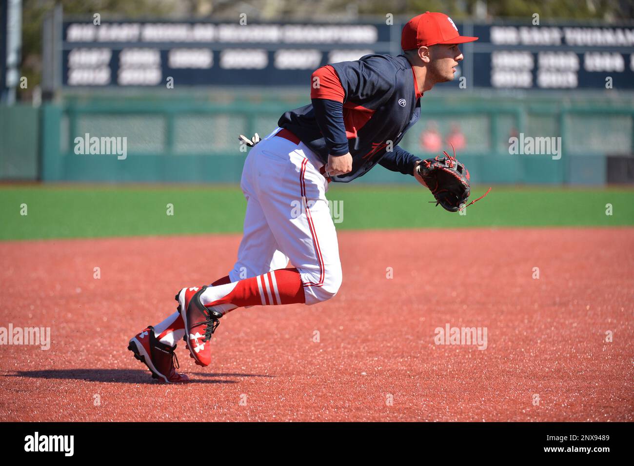 St. John's University Redstorm infielder John Valente (9) during game ...