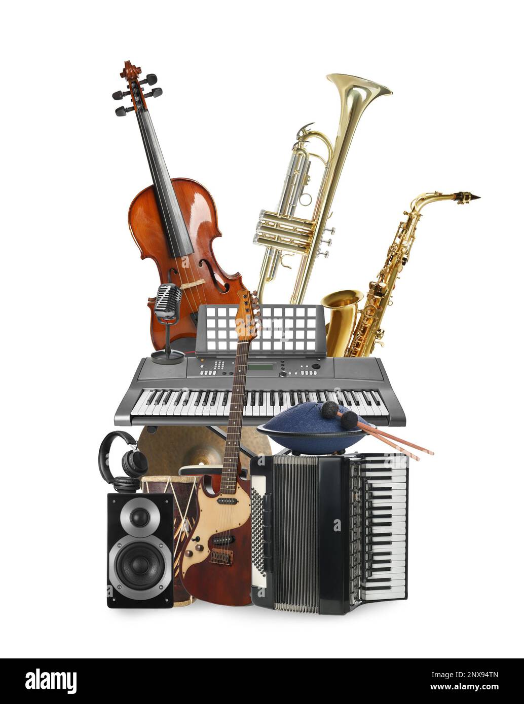 Musical instruments collage hi-res stock photography and images - Alamy