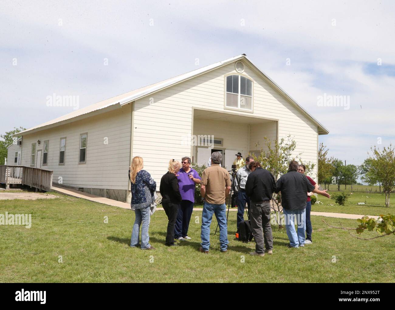 Sightseers tour the remains of the Branch Davidian Compound including a ...