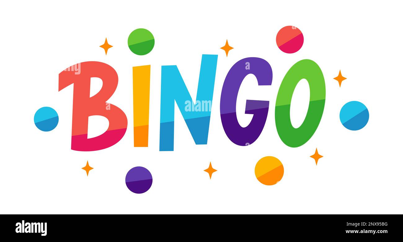 BINGO logo with lottery balls and stars. Bingo game. Vector ...