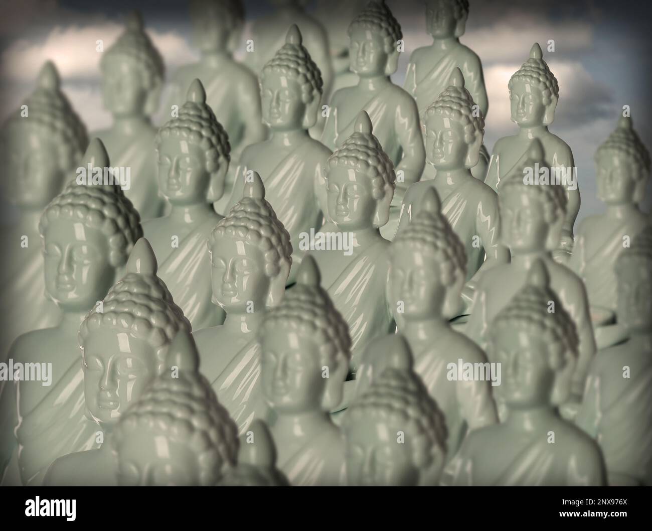 Group of Buddha sculptures outdoors. World religion Stock Photo - Alamy