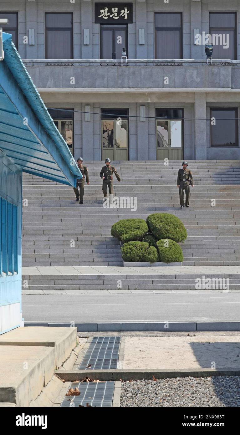 Panmunjom is opened to media in Paju City, South Korea on April 18 ...