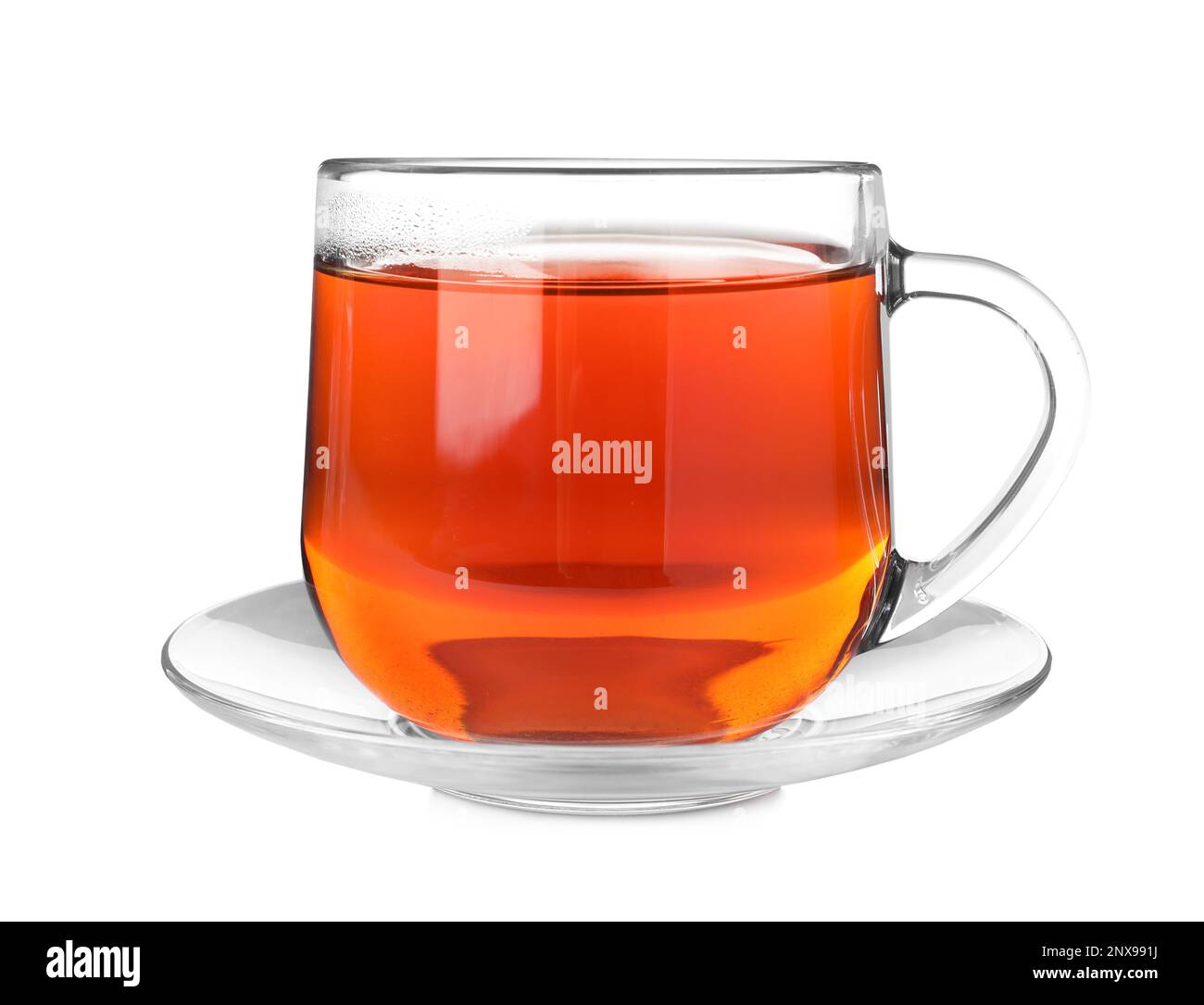 Glass cup of aromatic rooibos tea isolated on white Stock Photo - Alamy
