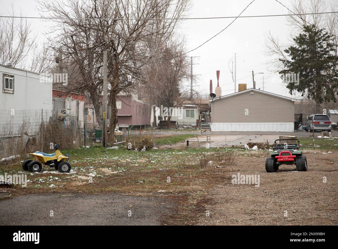 In this April 6, 2018, photograph, pads sit empty throughout the Denver ...